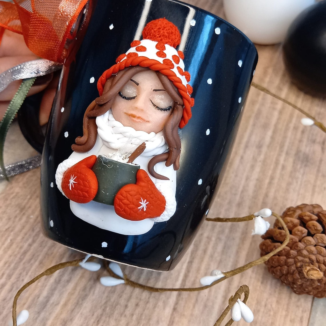 Polymer Clay Mug Customizable Ceramic Coffee Mug Special Women's Day ...