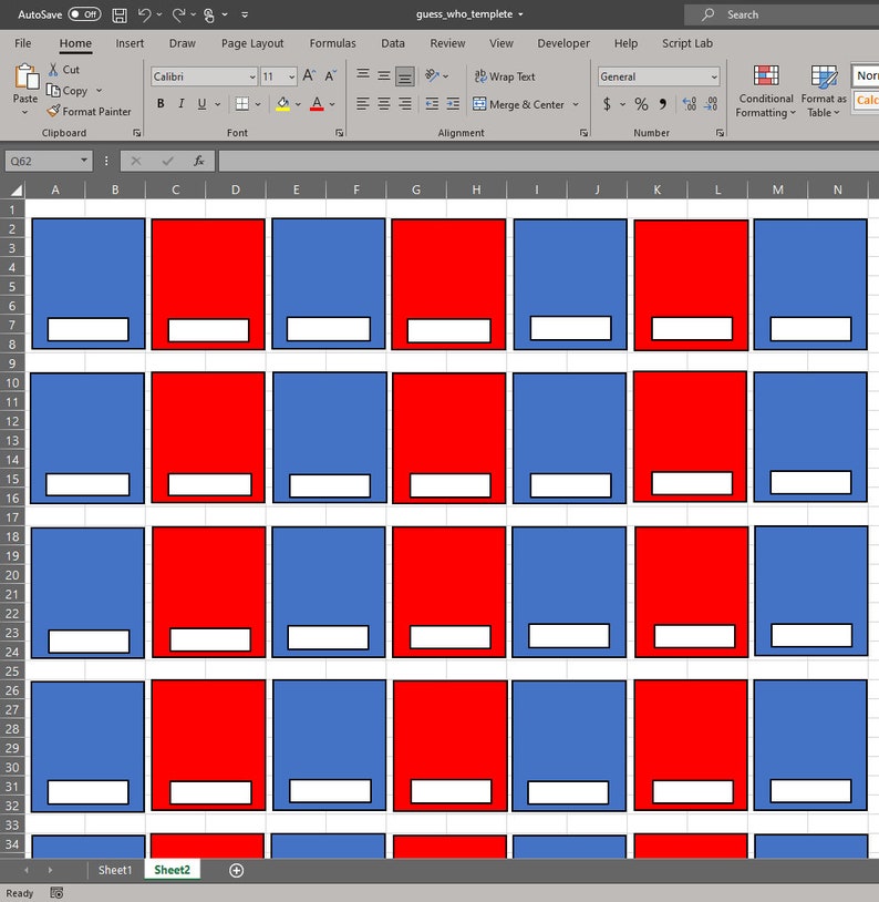 Guess Who Customizable Excel Template - Etsy