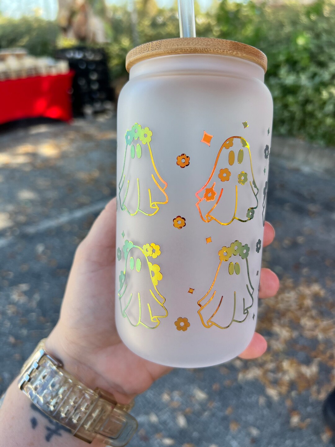 Retro Groovy Ghost Cup - Etsy