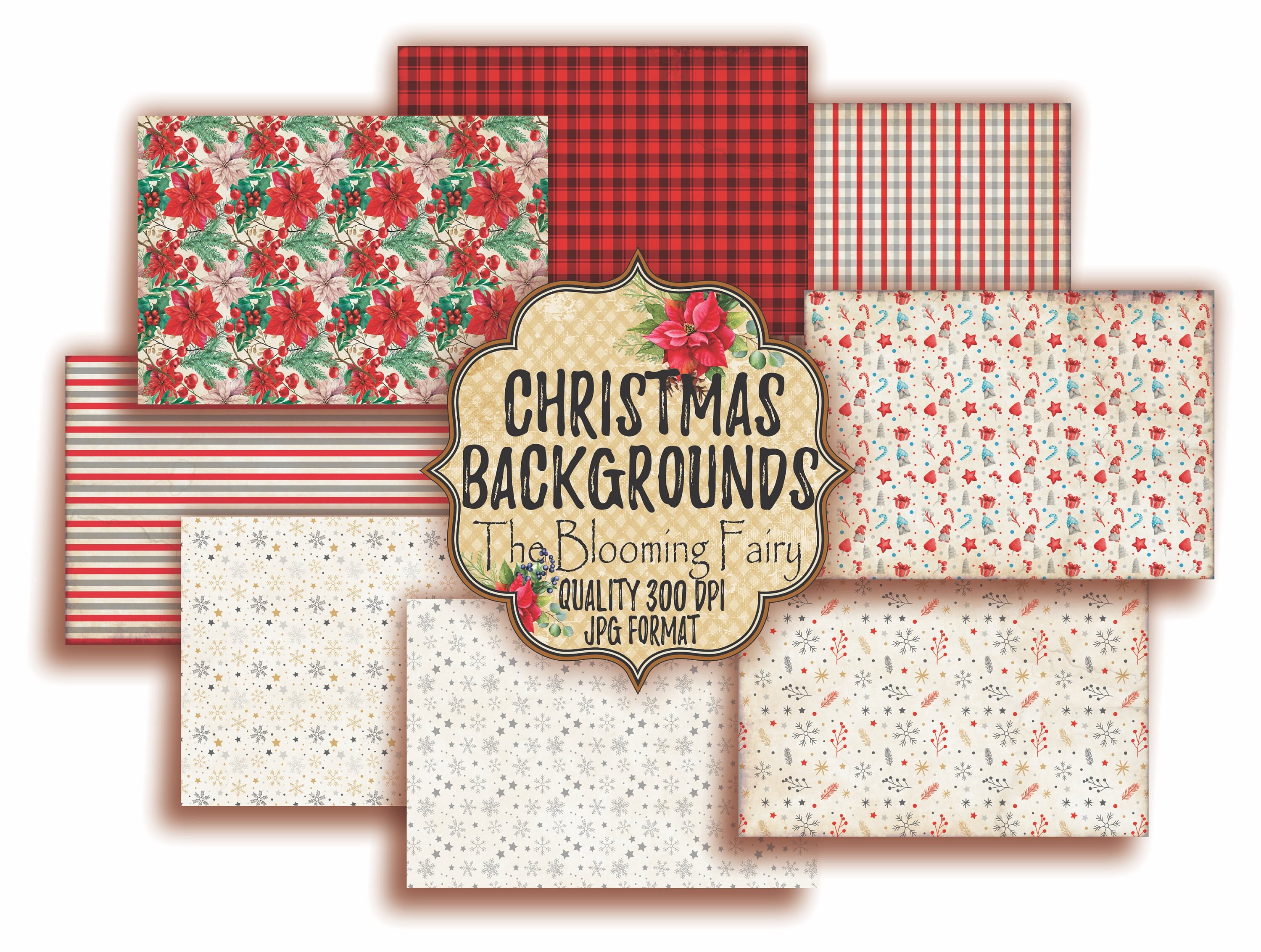 Vintage Christmas Backgrounds, Red Christmas Papers , Christmas ...
