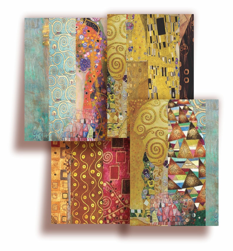 KLIMT Textured Papers, Klimt Collage Papers, Klimt ATC Cards, Klimt ...