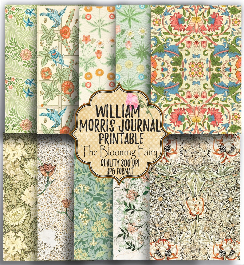 William Morrid Journal Printable, Famous Pattern Journal Papers, Medway ...