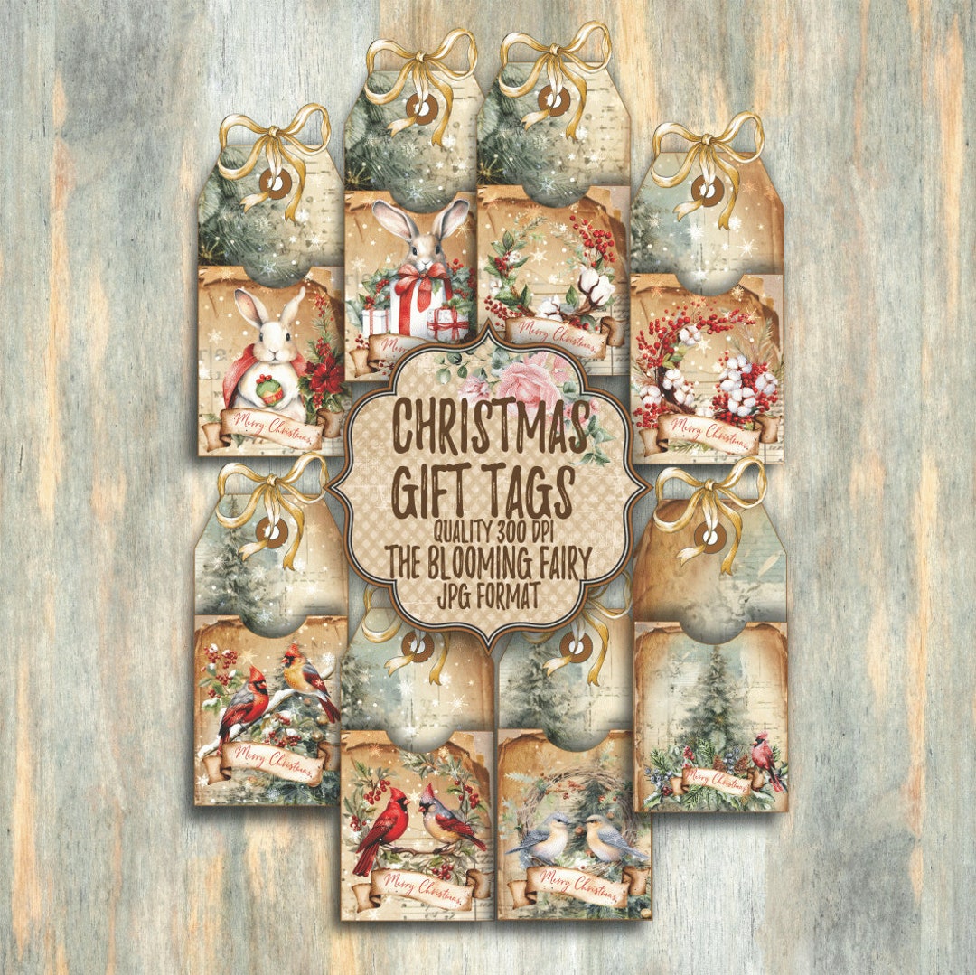 Christmas Gift Tags Printables, Vintage Folded Pockets Printables ...