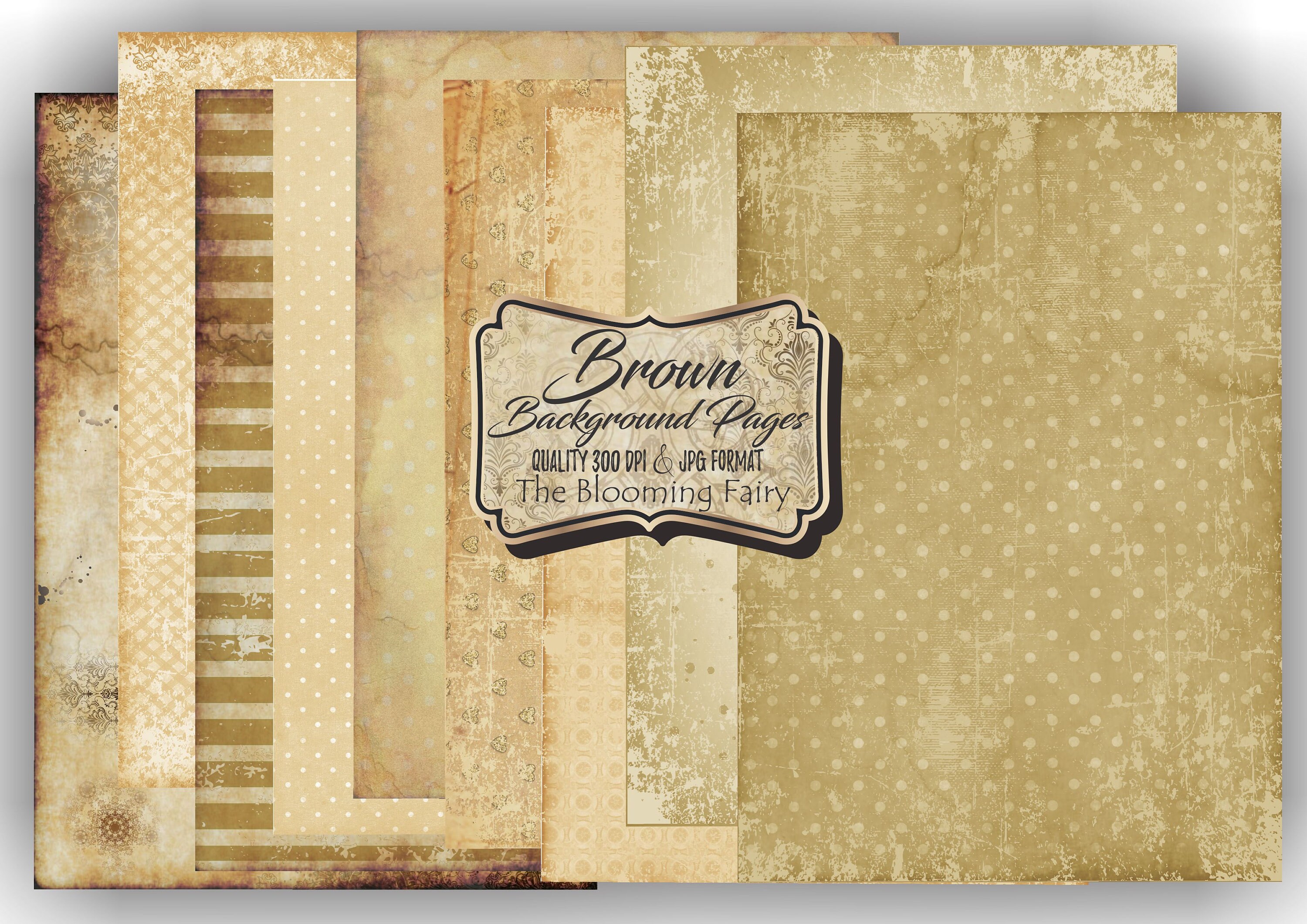 Beige Brownish Background Journal Pages, Brown Paper Pack, Scrapbook ...