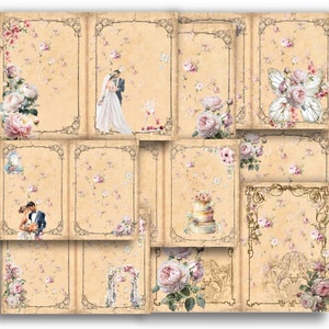 Wedding Day Journal Papers, Save the Date Backgrounds, Vintage Wedding ...