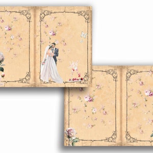 Wedding Day Journal Papers, Save the Date Backgrounds, Vintage Wedding ...