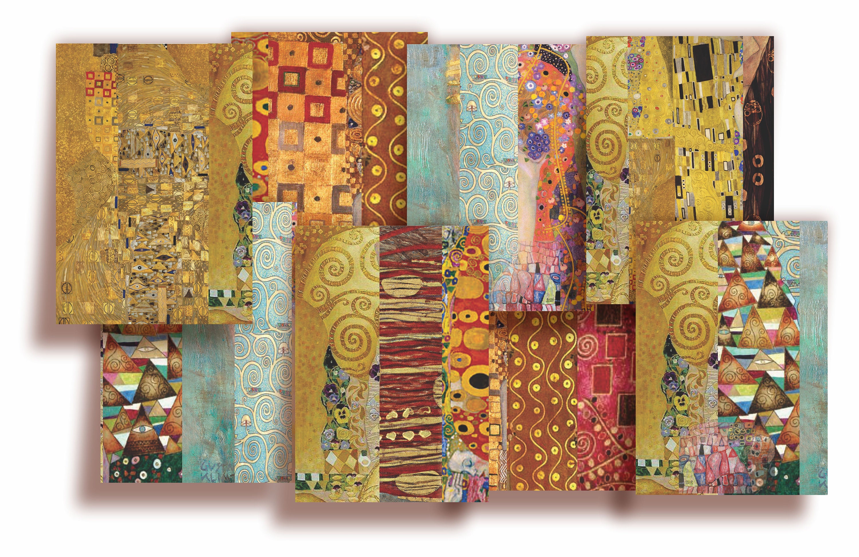 KLIMT Textured Papers, Klimt Collage Papers, Klimt ATC Cards, Klimt ...