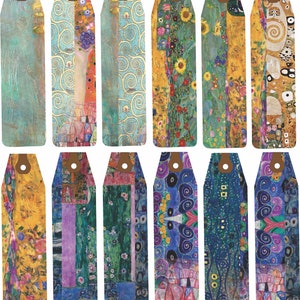 Klimt Texture Bookmarks, DIGITAL Vintage Tag, Klimt Bookmarks, Vintage ...