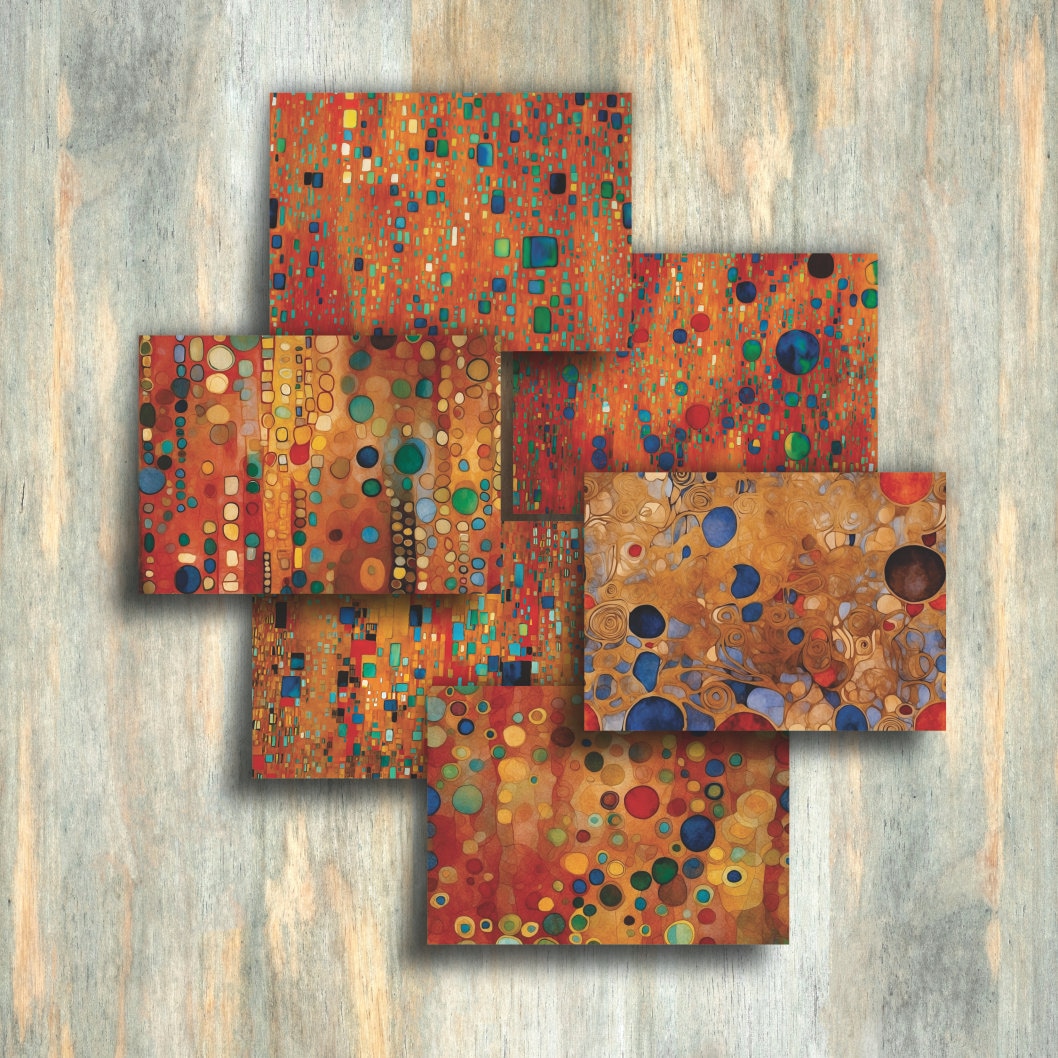 KLIMT Textured Patterns 8.5x11", Klimt Inspired Collage Papers, Klimt ...