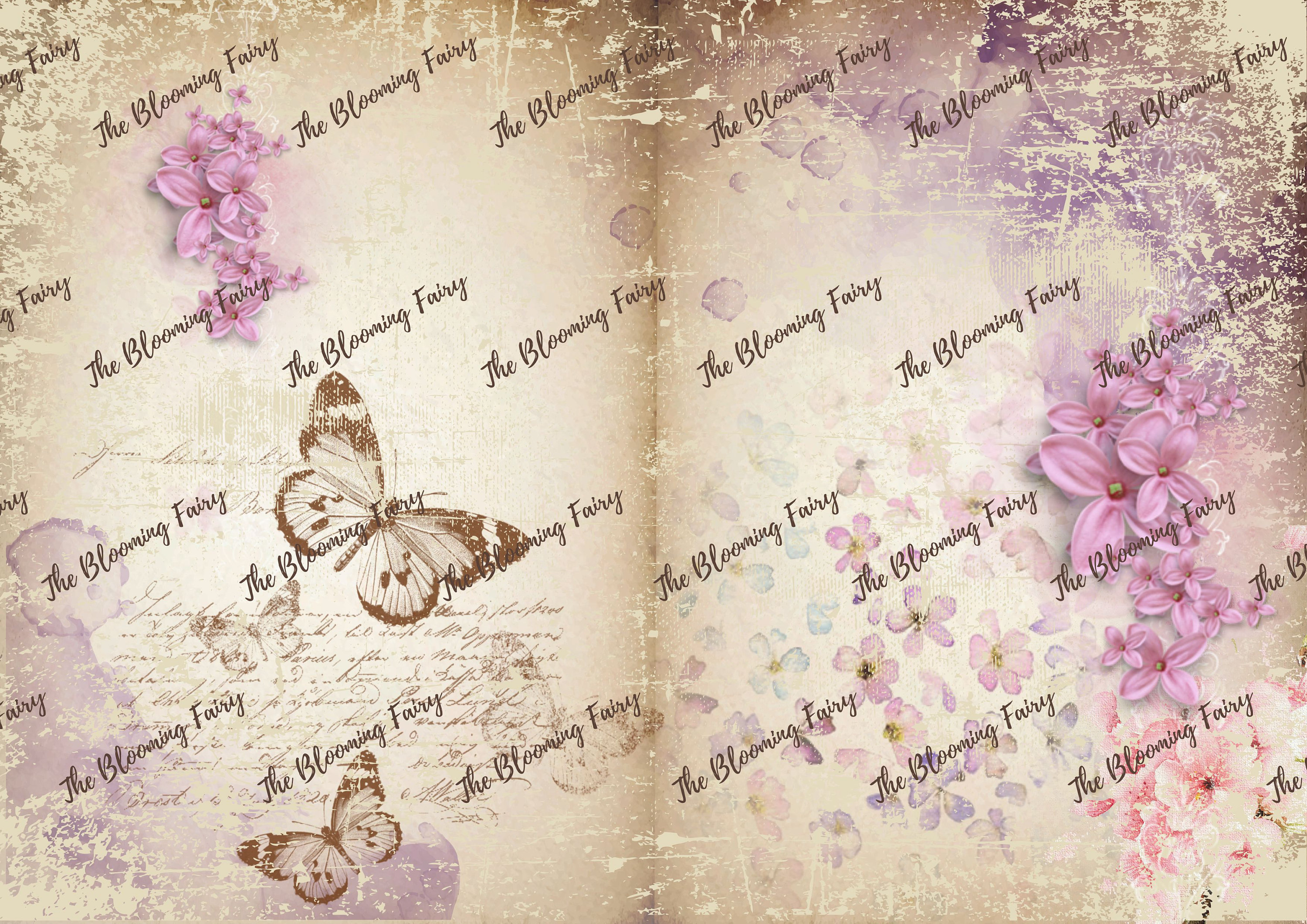 Vintage Junk Journal Pages, Lilac Journal Pages, Grunge Journal Pages ...