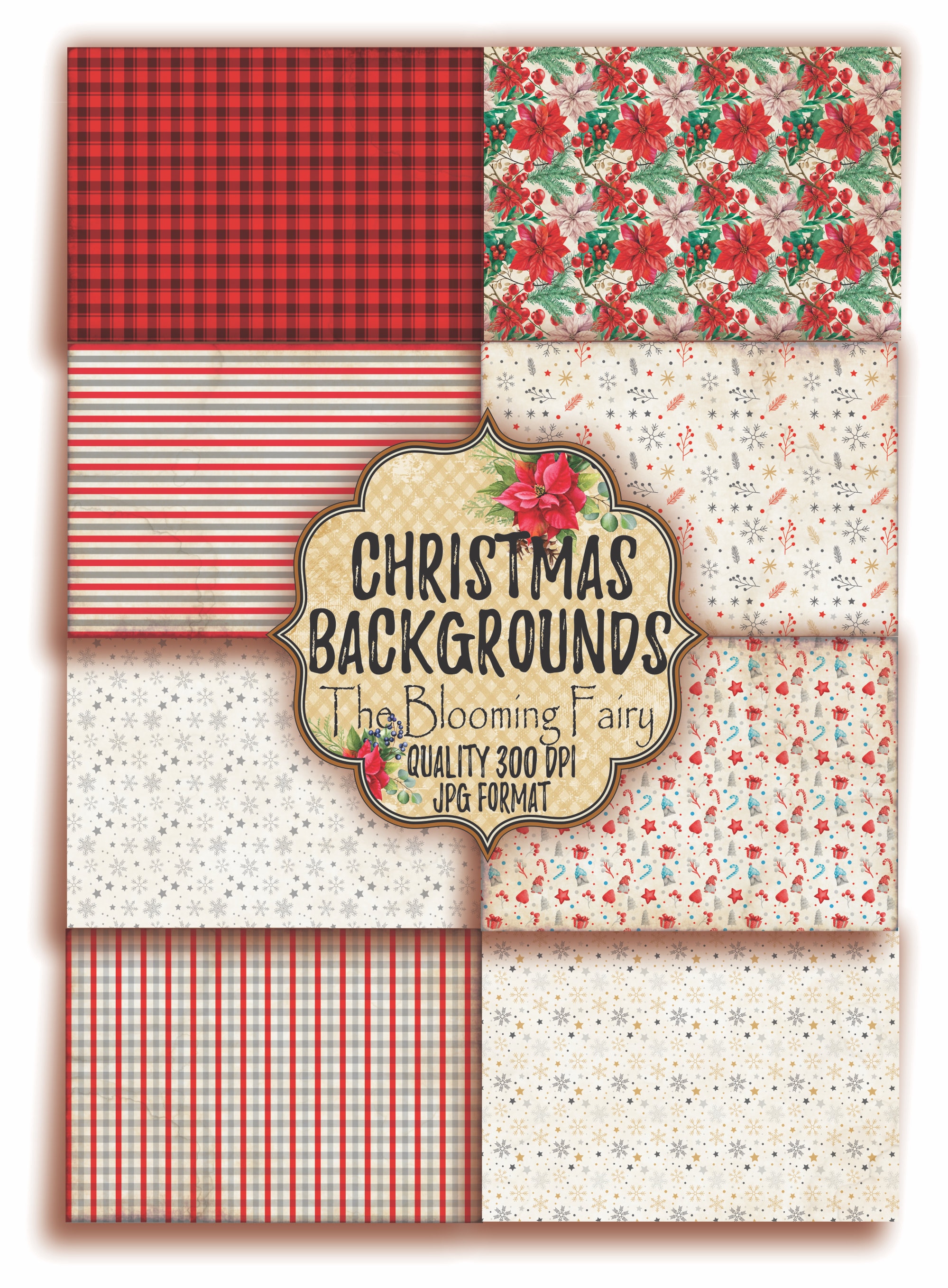 Vintage Christmas Backgrounds, Red Christmas Papers , Christmas ...