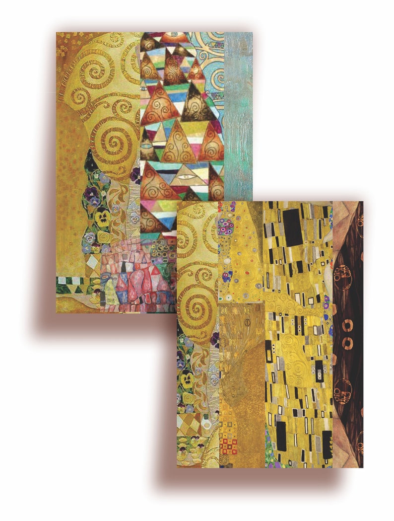 KLIMT Textured Papers, Klimt Collage Papers, Klimt ATC Cards, Klimt ...