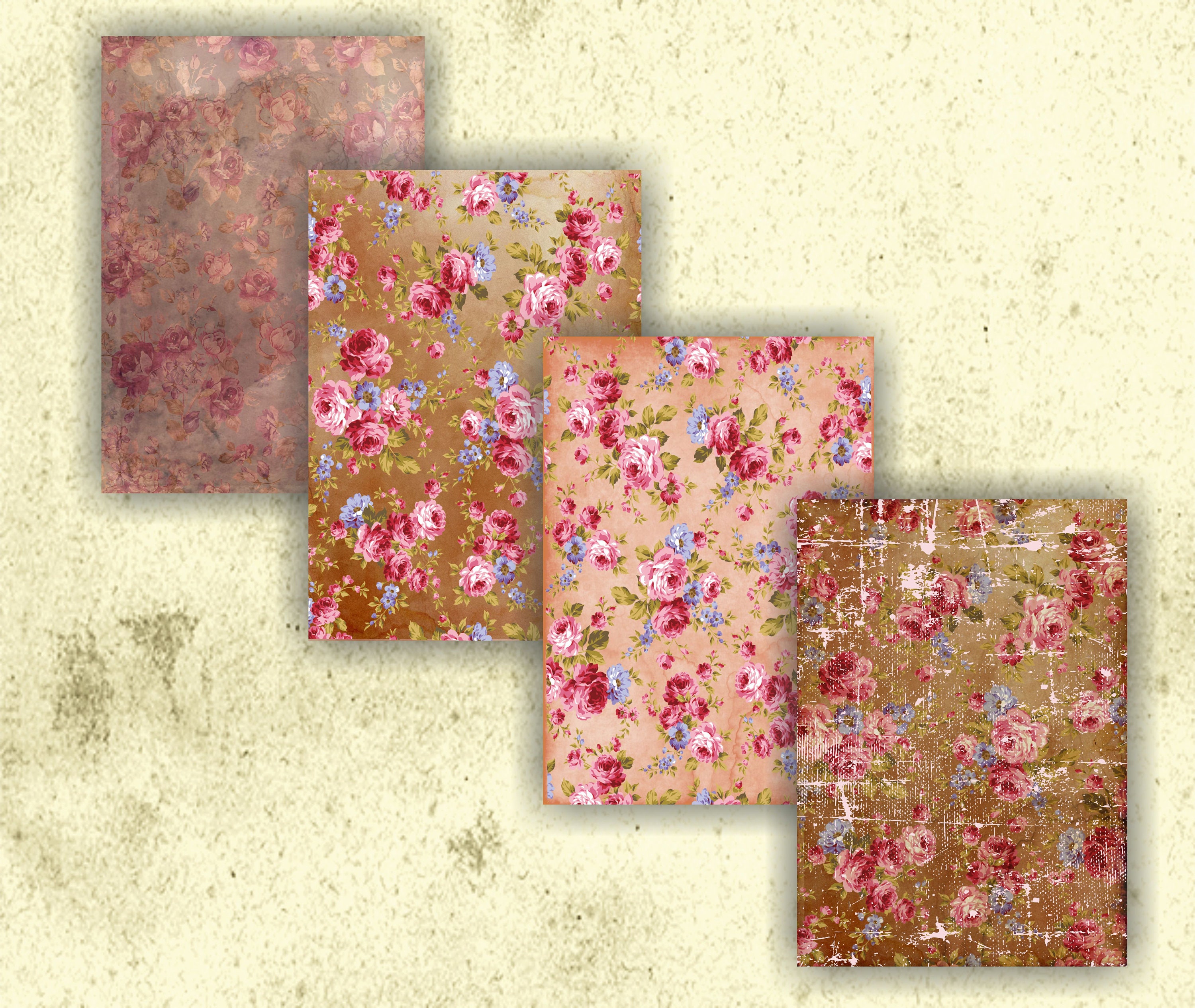 Victorian Roses Backgrounds, DIGITAL Roses Papers, Shabby Journal Pages ...
