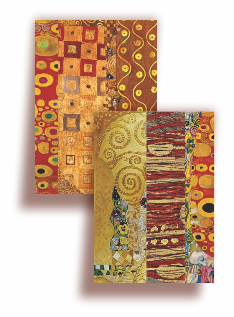 KLIMT Textured Papers, Klimt Collage Papers, Klimt ATC Cards, Klimt ...
