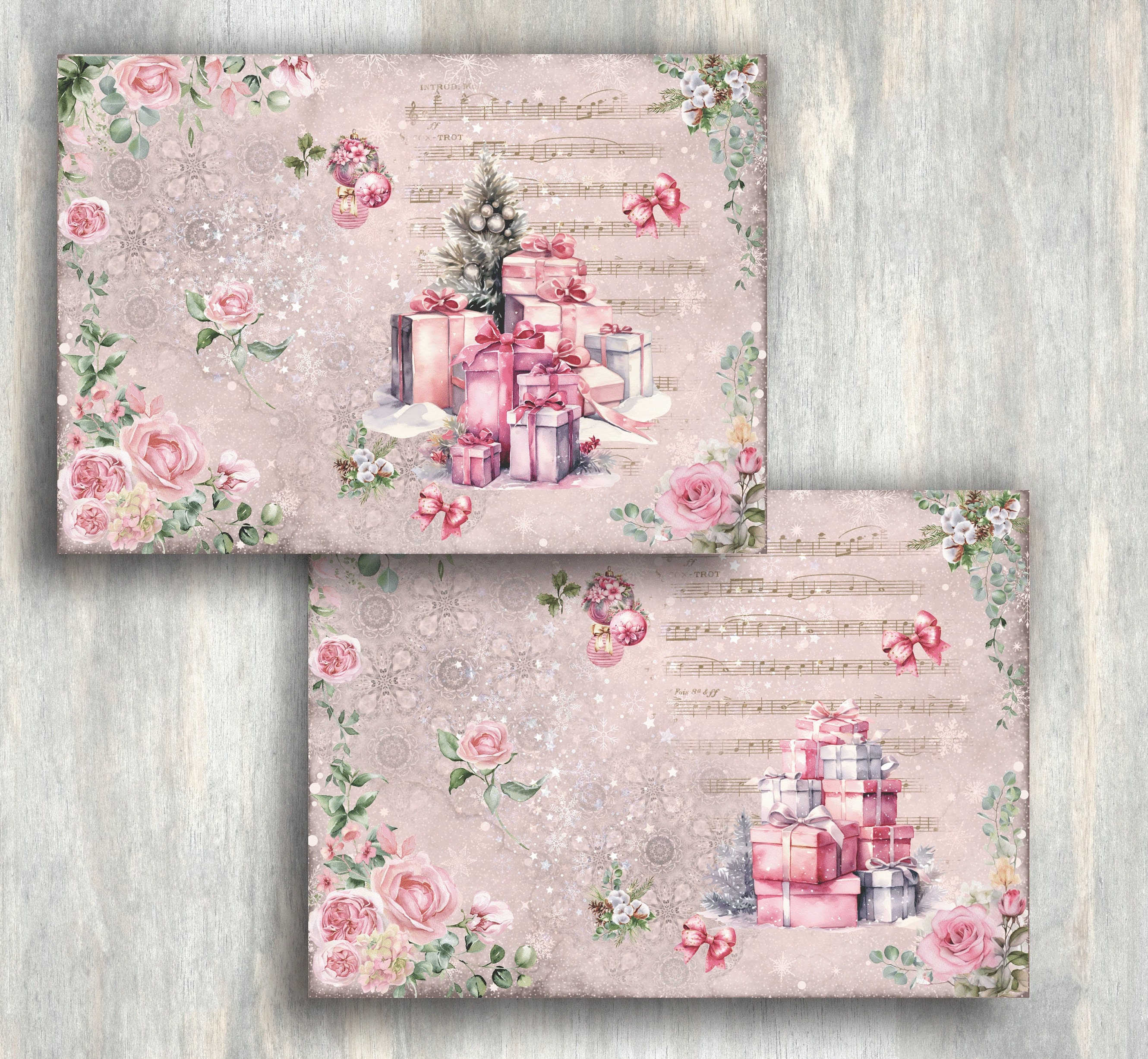 Pastel Pink Christmas Gifts Ephemeras Christmas Gift Box - Etsy