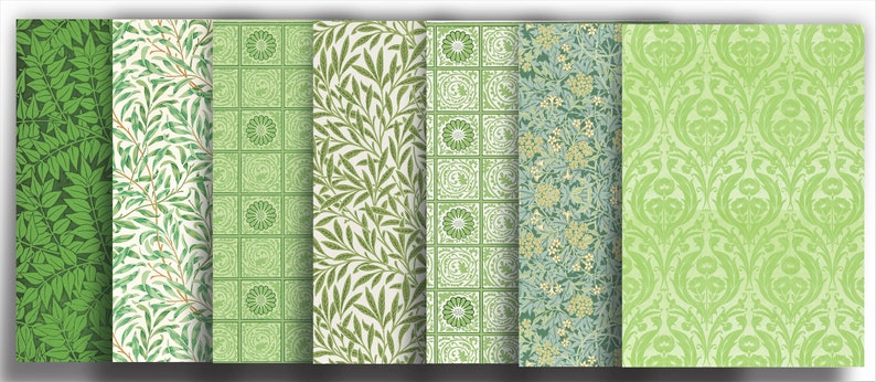 William Morris GREEN Backgrounds, Green Journal Papers, Leafs Journal ...