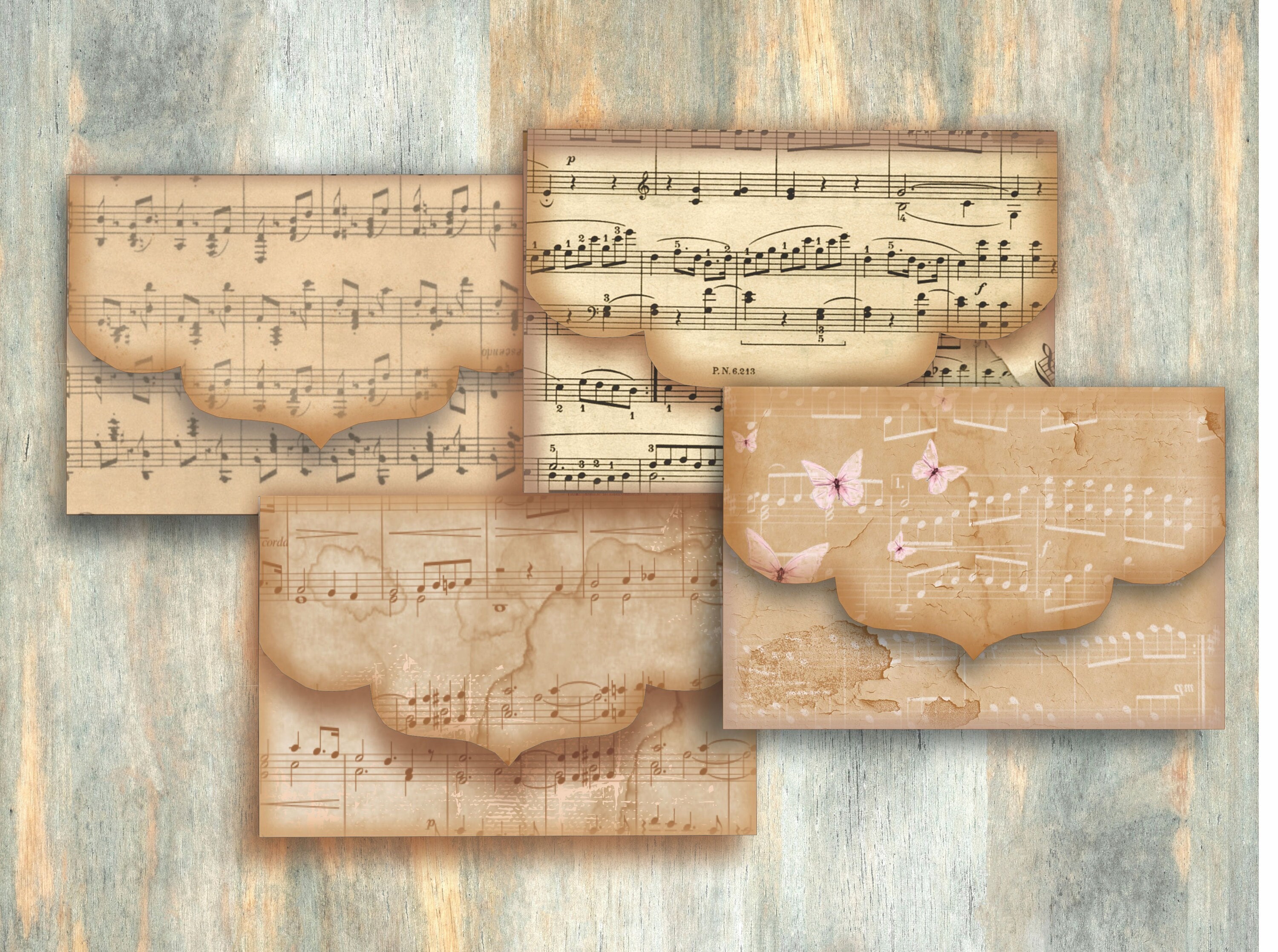 Vintage Music Envelopes, Victorian Scores , Digital Envelopes,music ...