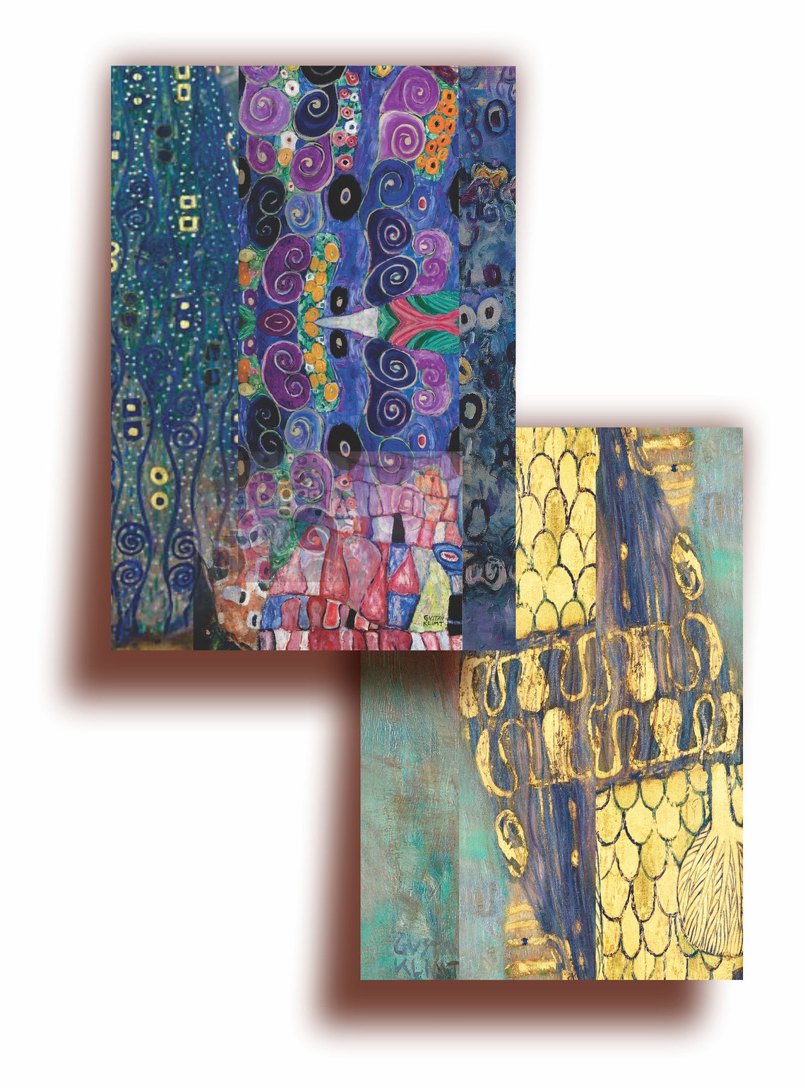 KLIMT Textured Backgrounds, Klimt Collage Papers, Klimt ATC Cards ...