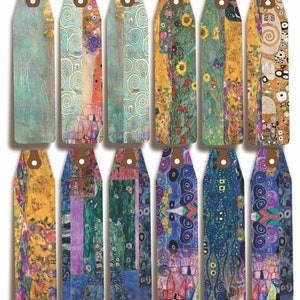 Klimt Texture Bookmarks, DIGITAL Vintage Tag, Klimt Bookmarks, Vintage ...