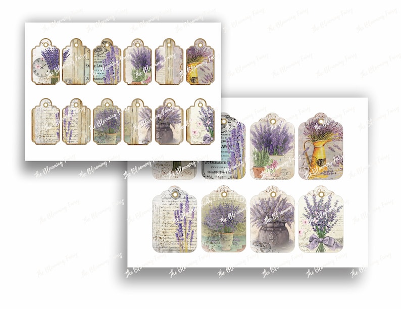 Vintage Lavender Tags, DIGITAL Lavender Tags, French LAVENDER Tags ...