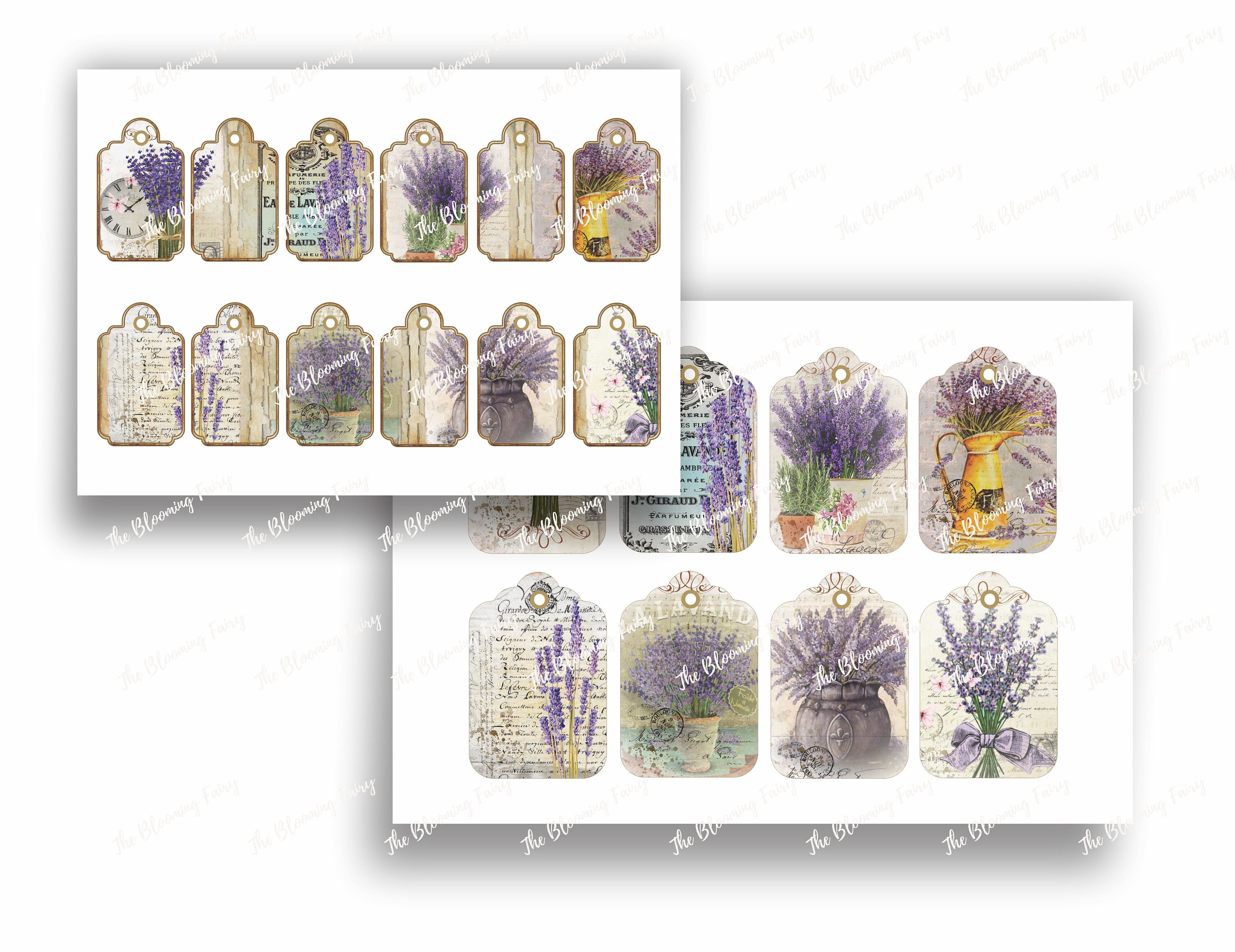 Vintage Lavender Tags, DIGITAL Lavender Tags, French LAVENDER Tags ...