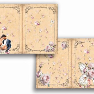 Wedding Day Journal Papers, Save the Date Backgrounds, Vintage Wedding ...