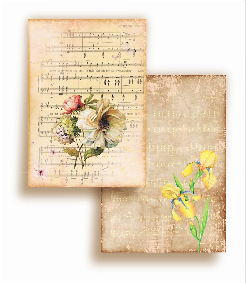 Florals Vintage Notes Digital Vintage Notes Spring Book - Etsy