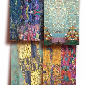 KLIMT Textured Backgrounds, Klimt Collage Papers, Klimt ATC Cards ...