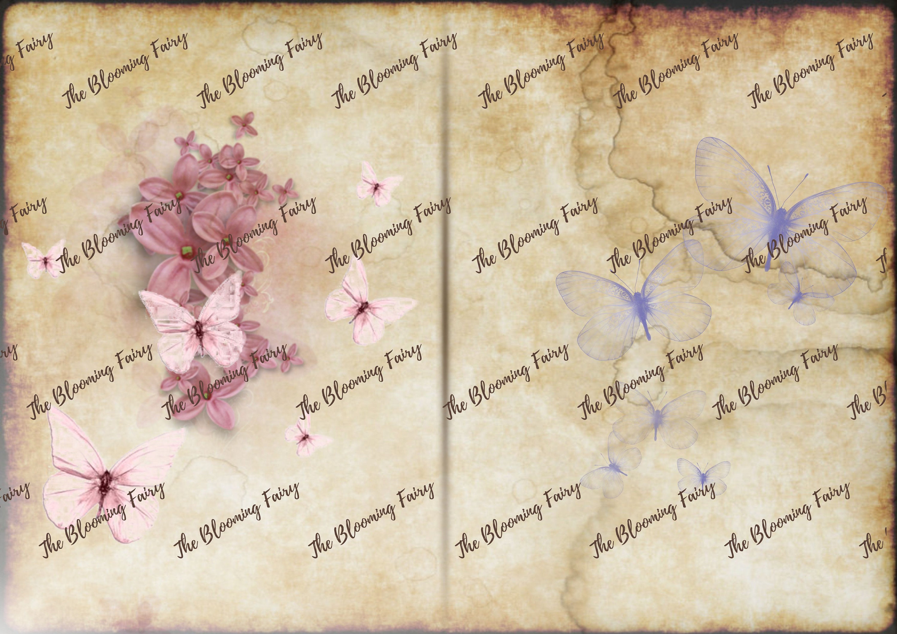 Vintage Junk Journal Pages, Lilac Journal Pages, Grunge Journal Pages ...