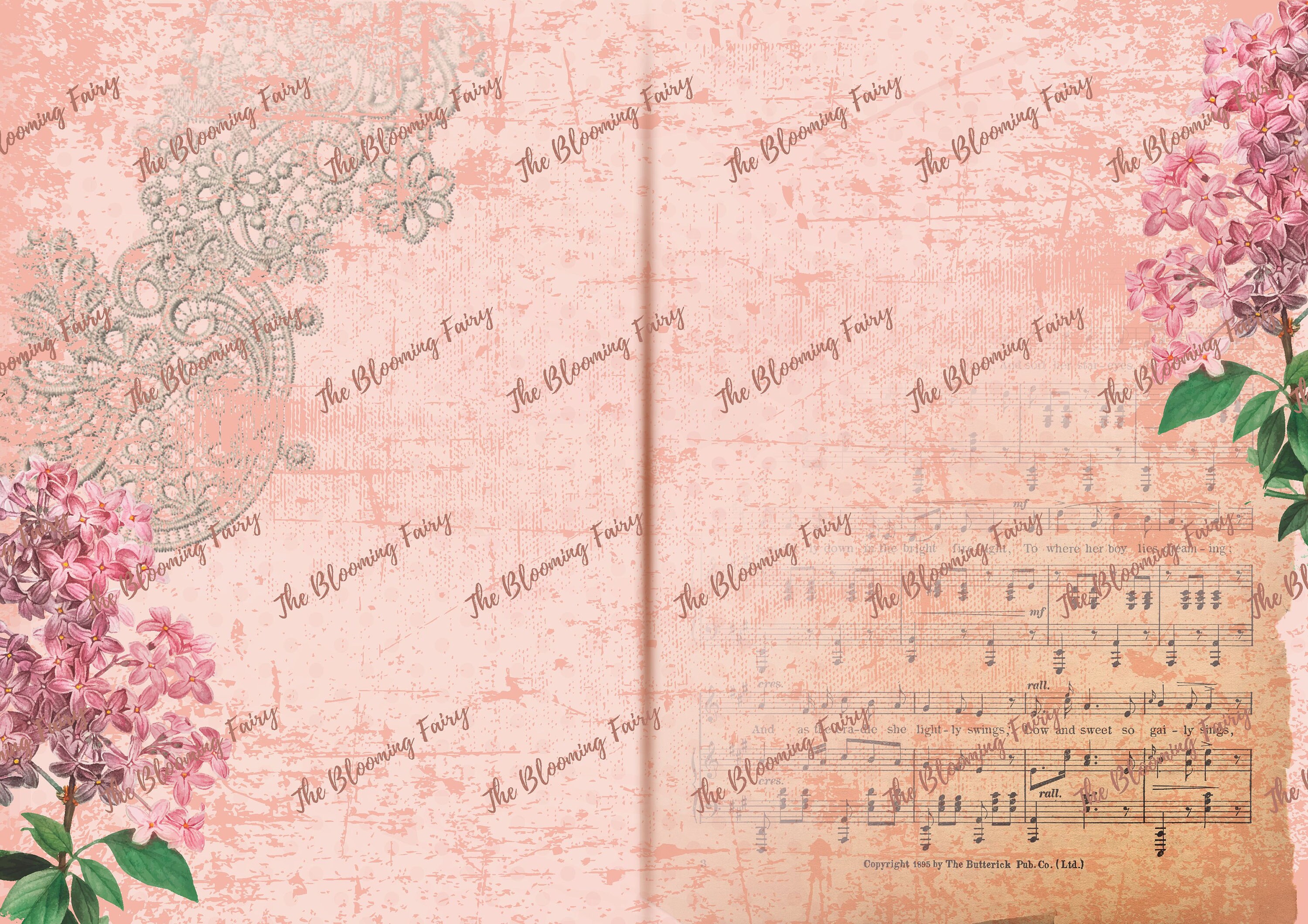 Vintage Junk Journal Pages, Lilac Journal Pages, Grunge Journal Pages ...