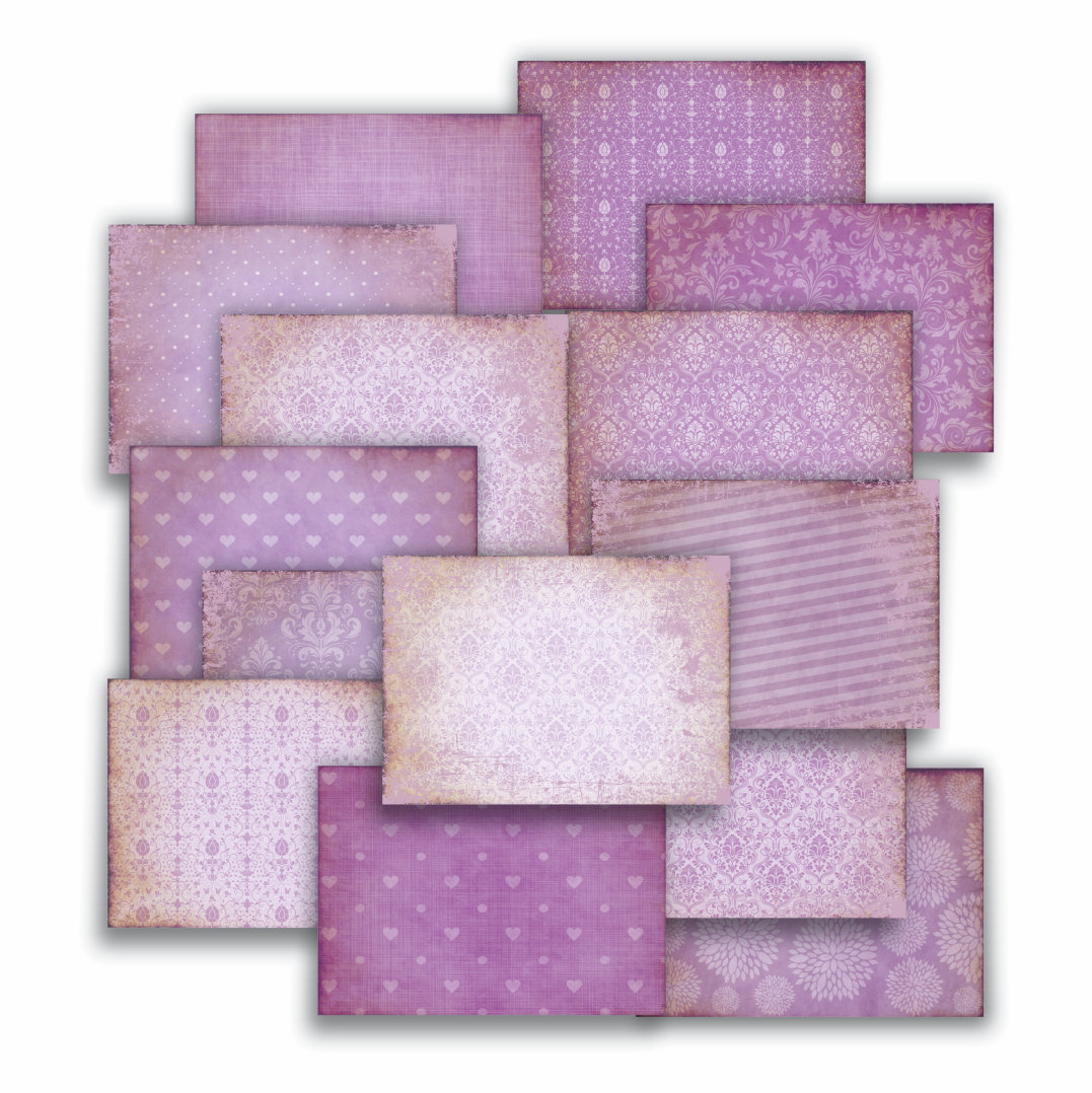 Purple Sunrise Vintage Backgrounds, Shabby Purple Journal Pages, Purple ...
