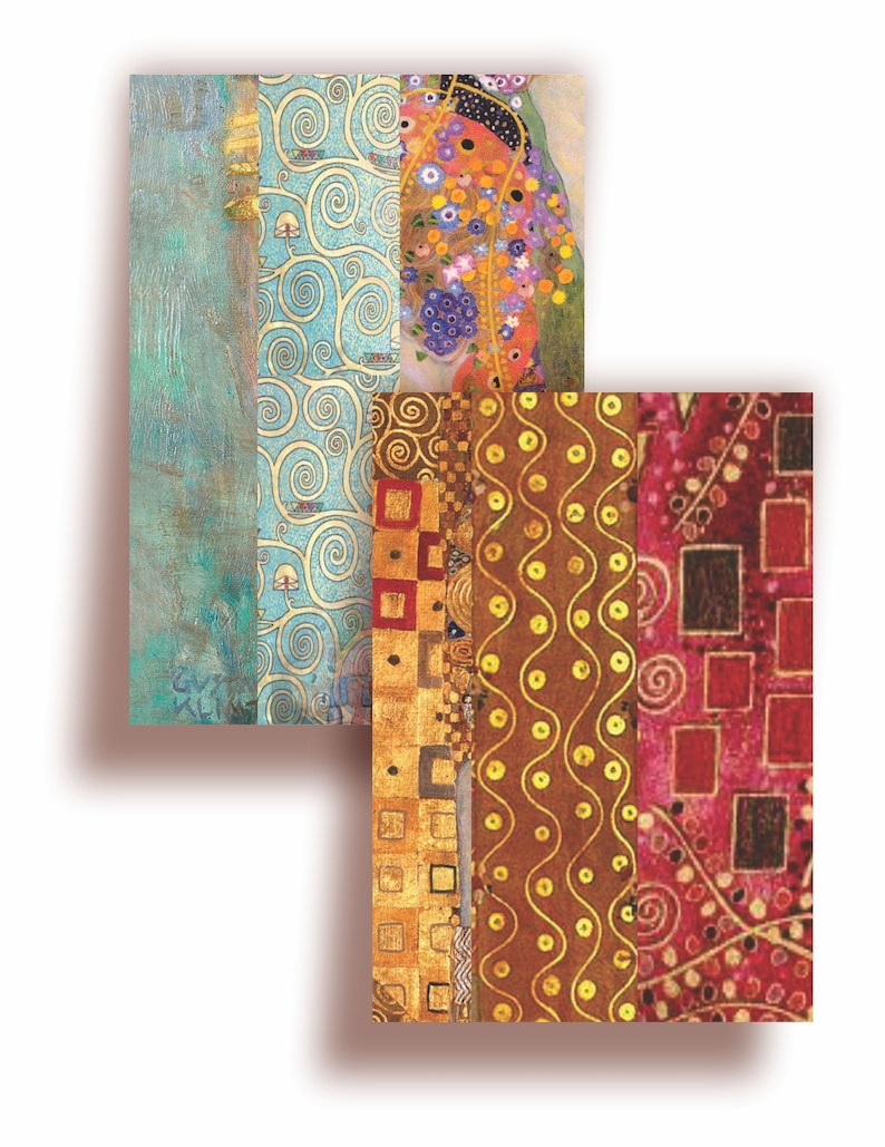 KLIMT Textured Papers, Klimt Collage Papers, Klimt ATC Cards, Klimt ...