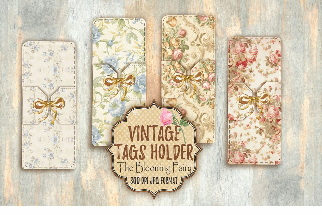 Junk Journal Card Holder, Vintage Card Holder Printables, Vintage ...