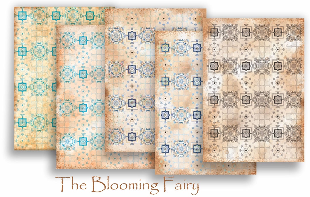 Vintage Grunge Scrapbook Paper, Printable Ornate Backgrounds (digital ...