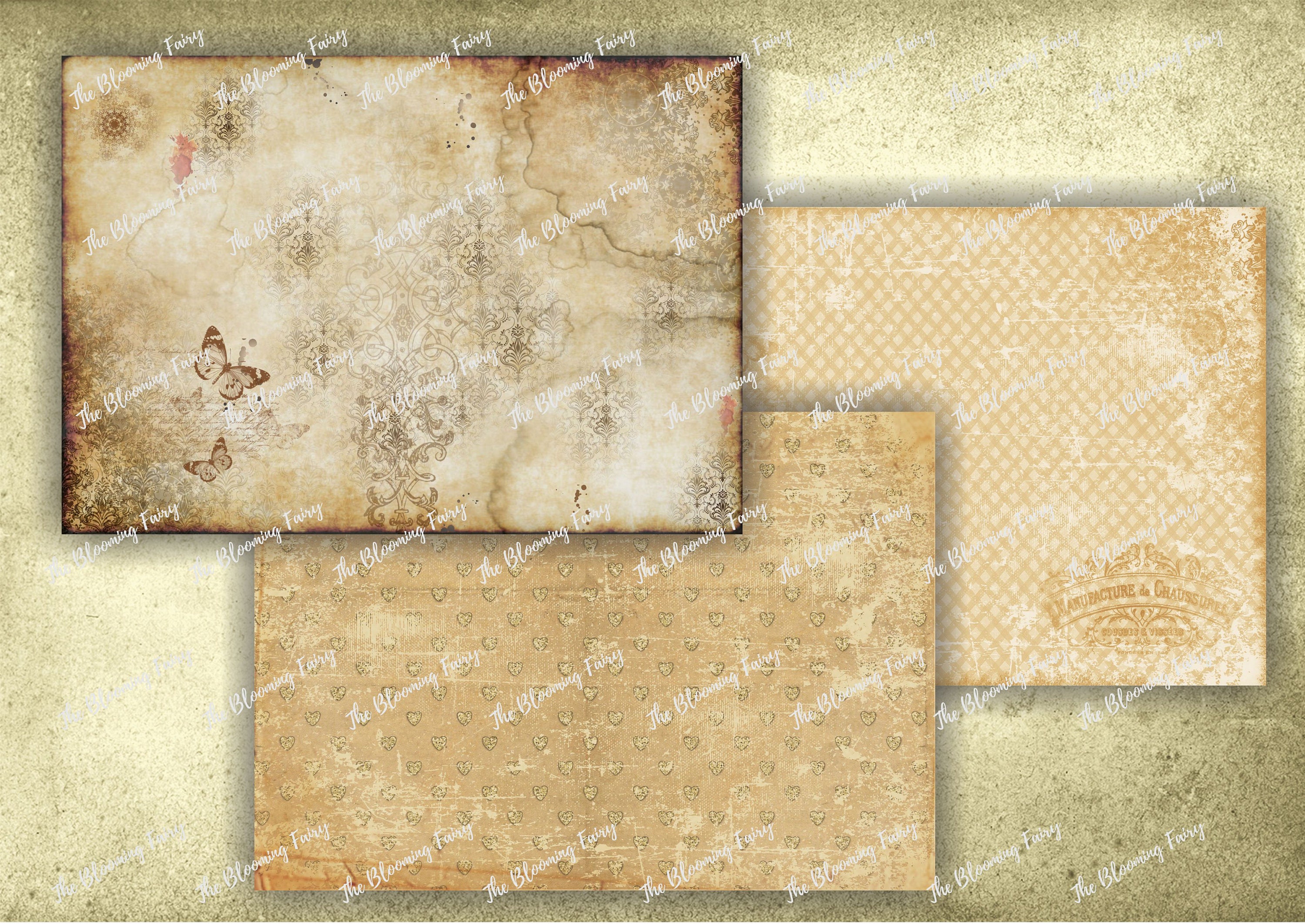 Beige Brownish Background Journal Pages, Brown Paper Pack, Scrapbook ...