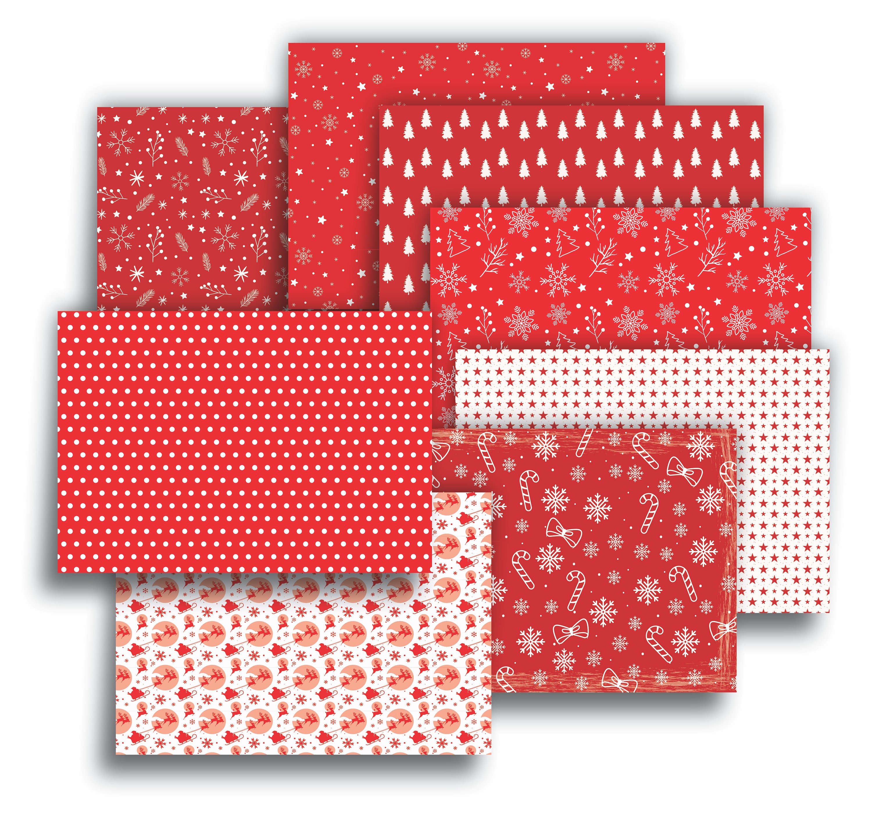 Red Christmas Backgrounds, Christmas in Red Papers, Vintage Christmas ...