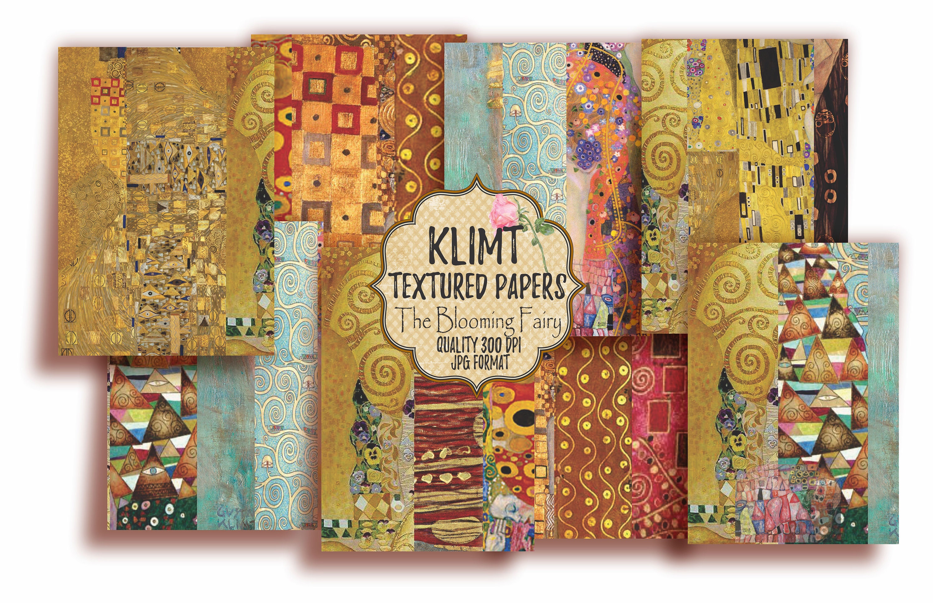 KLIMT Textured Papers, Klimt Collage Papers, Klimt ATC Cards, Klimt ...