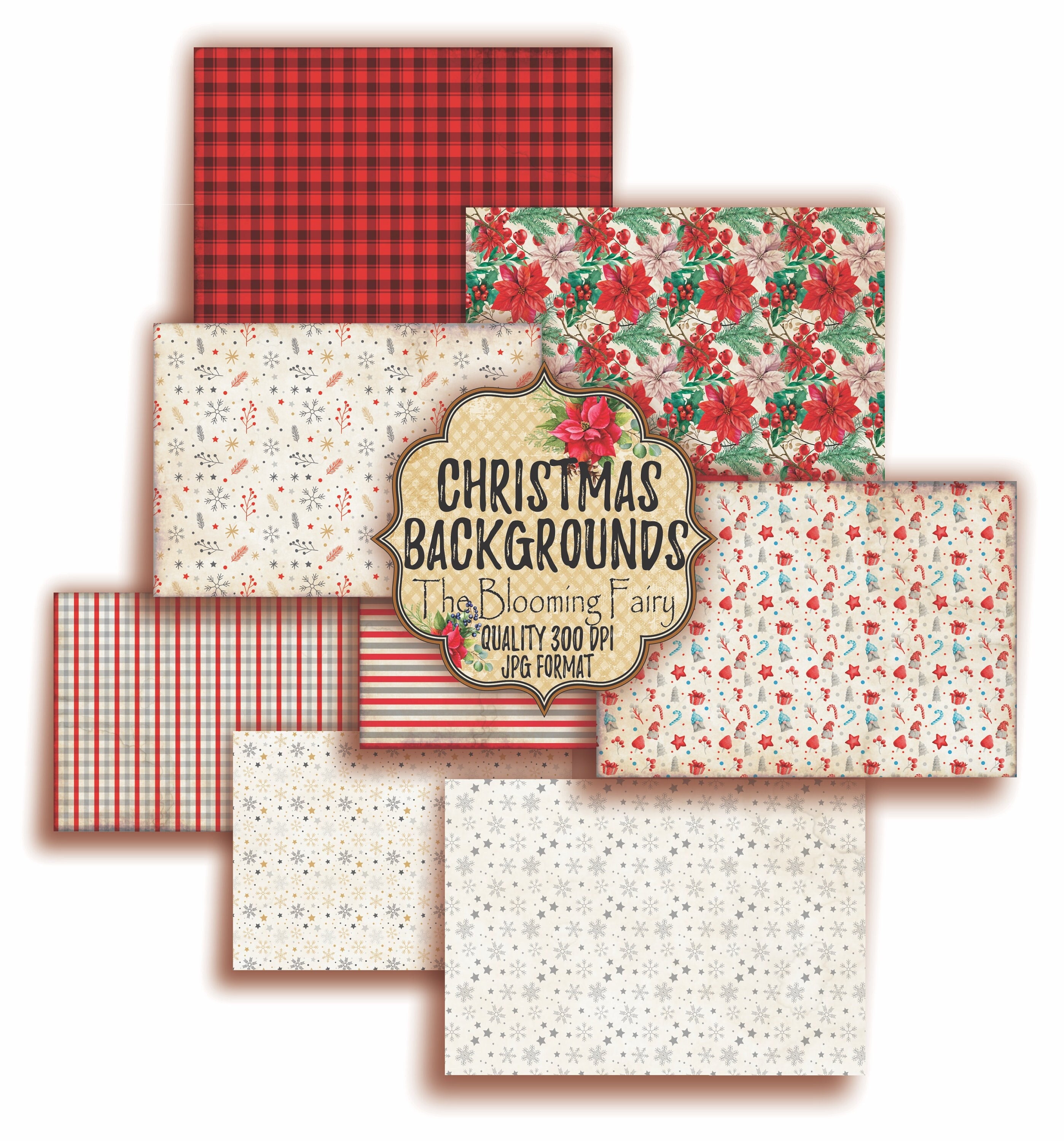 Vintage Christmas Backgrounds, Red Christmas Papers , Christmas ...