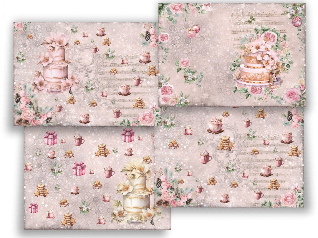 Pastel Christmas Backgrounds, Vintage Christmas Papers , Pastel ...
