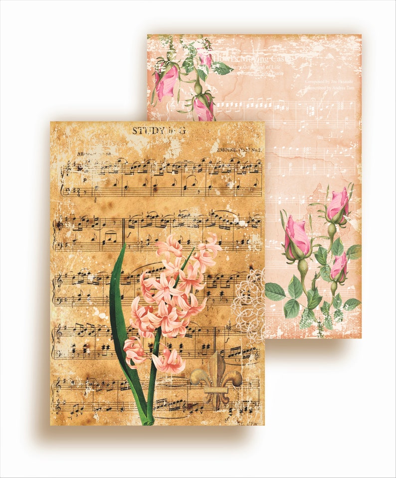 Florals Vintage Notes Digital Vintage Notes Spring Book - Etsy