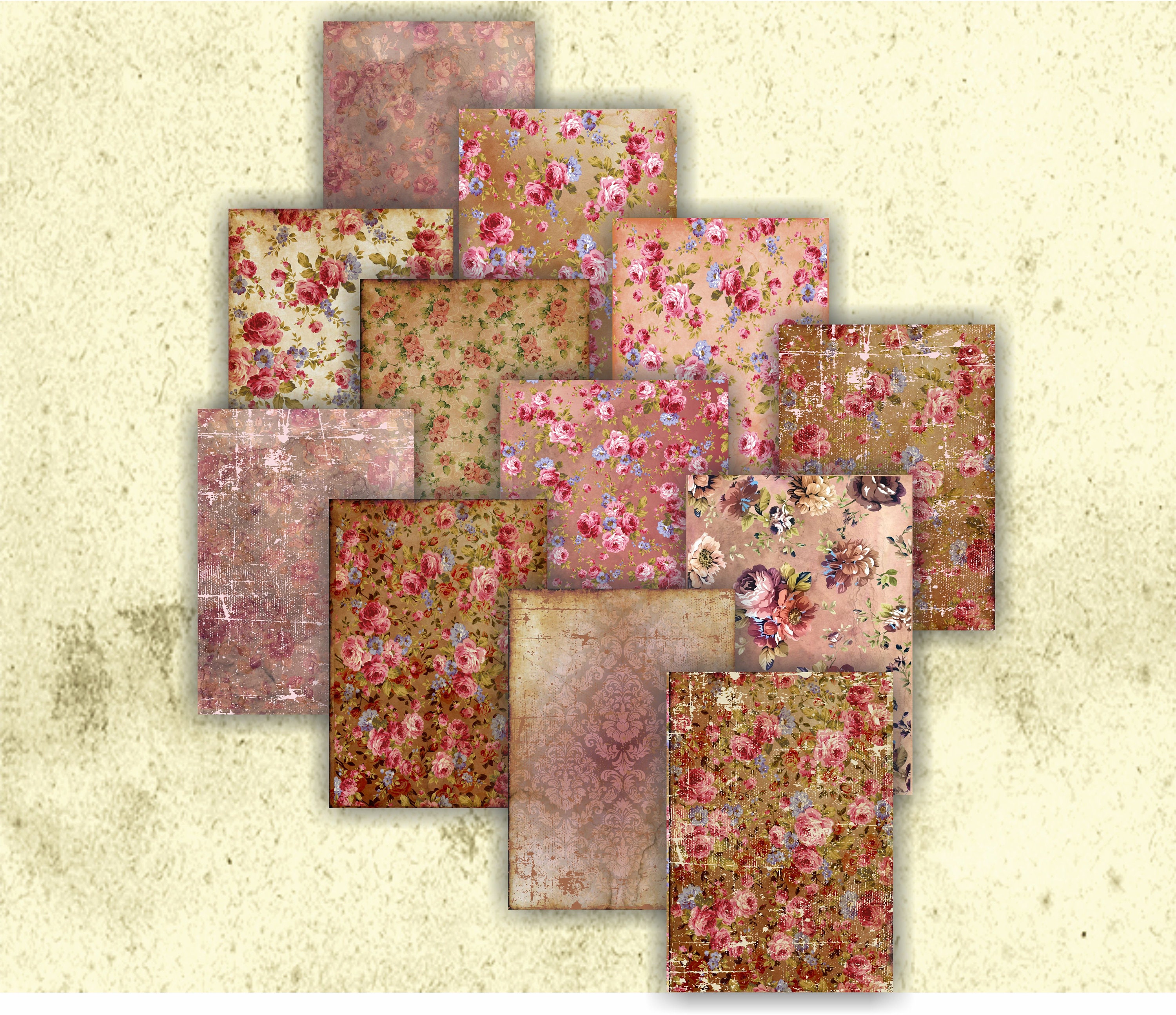Victorian Roses Backgrounds, DIGITAL Roses Papers, Shabby Journal Pages ...
