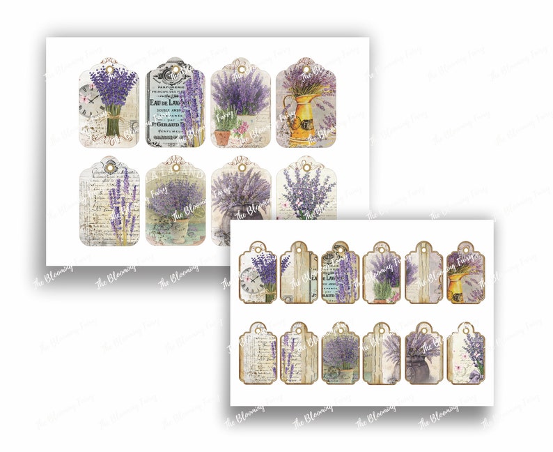 Vintage Lavender Tags, DIGITAL Lavender Tags, French LAVENDER Tags ...