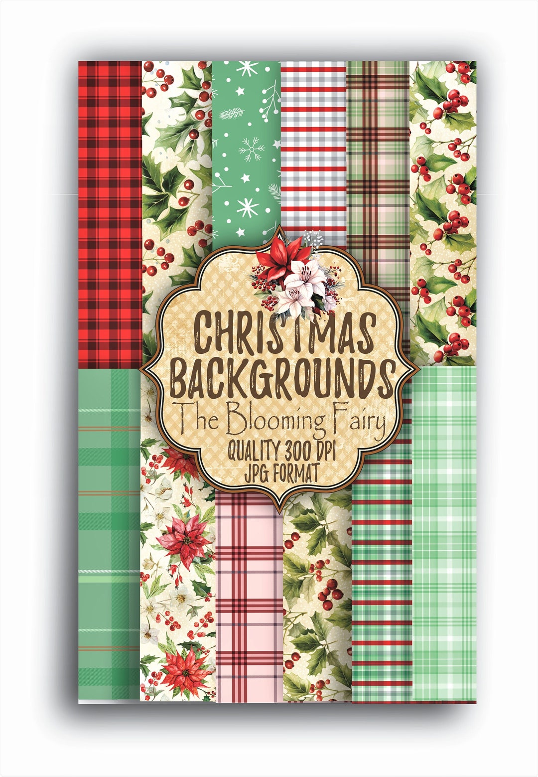 Christmas Backgrounds, Red and Green Christmas Papers, Christmas ...