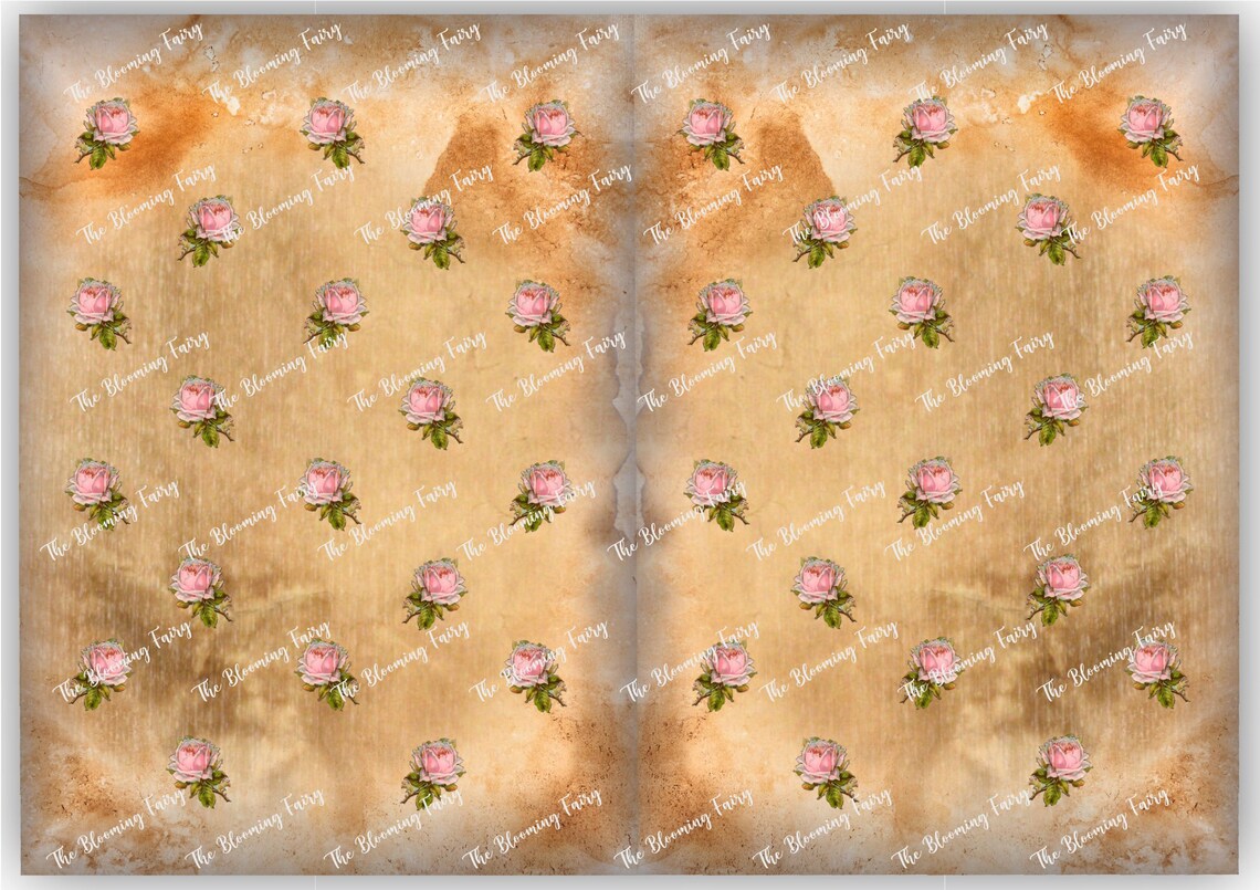 Cover Pages, Victorian Roses Garden, Pink Roses Pages, Vintage Ephemera ...