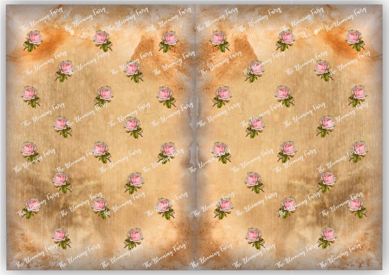 Cover Pages, Victorian Roses Garden, Pink Roses Pages, Vintage Ephemera ...