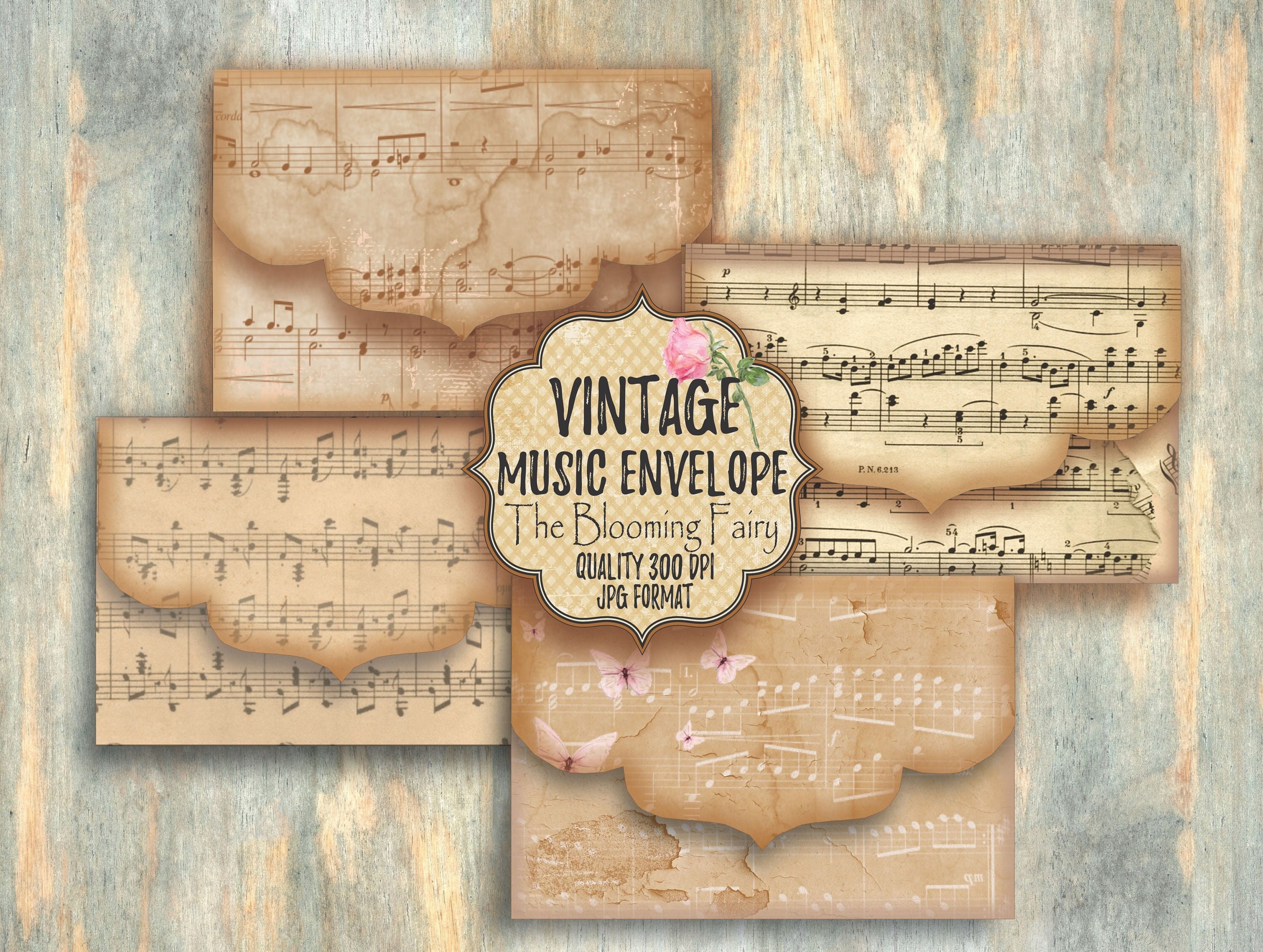 Vintage Music Envelopes, Journal Embellishments, Digital Envelopes ...