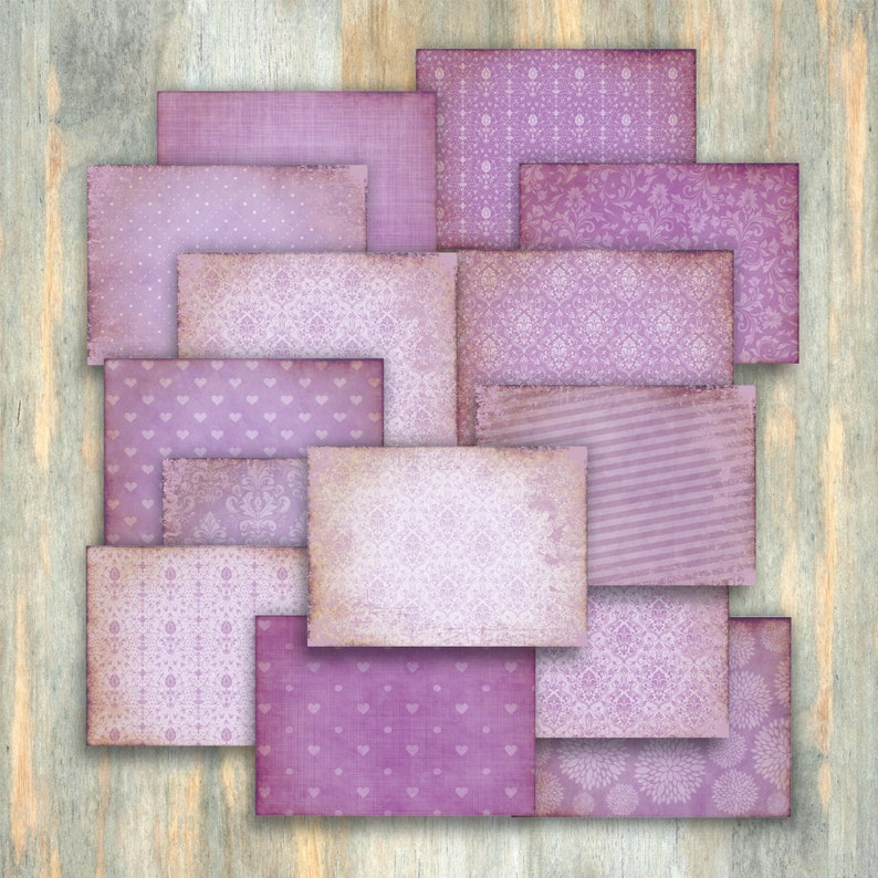 Purple Sunrise Vintage Backgrounds, Shabby Purple Journal Pages, Purple ...