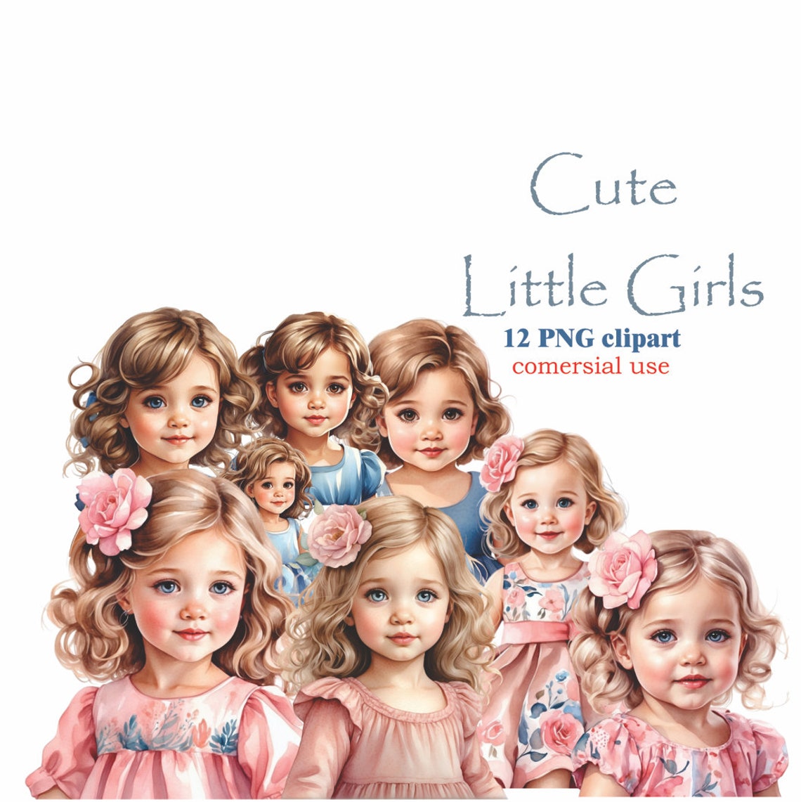 Cute Little Girl Clipart, Cute Baby Girl Clipart, Little Girls PNG ...