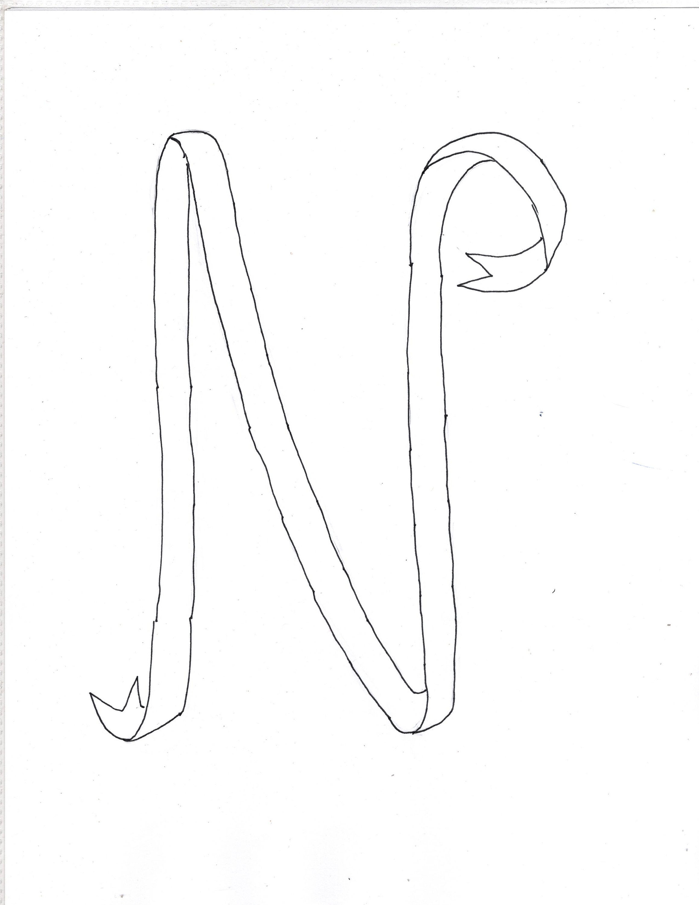 TEMPLATE Cursive---n - Etsy