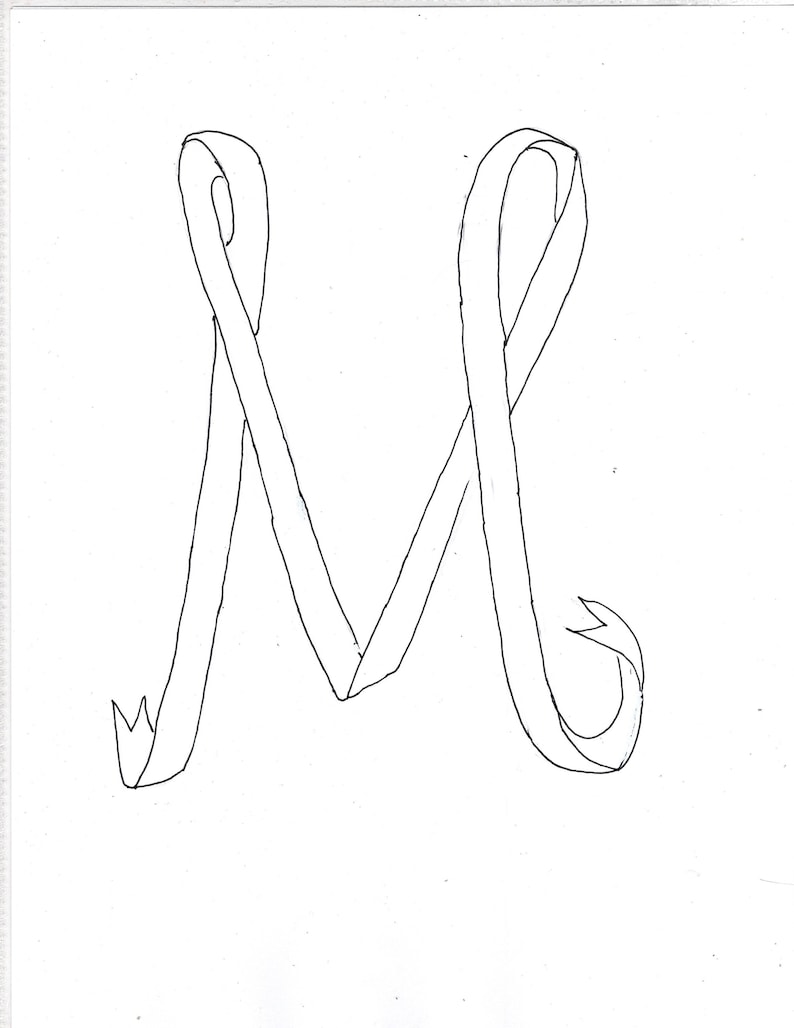 TEMPLATE Cursive---m - Etsy